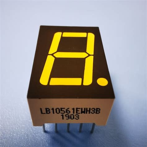 Yellow 142mm 056 Single Digit 7 Segment Led Display Common Anode