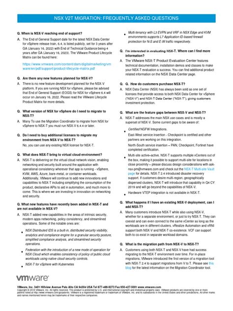 Vmware Nsx V2t Migration Faq En Pdf Cloud Computing Trademark