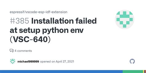 Installation Failed At Setup Python Env Vsc 640 · Issue 385