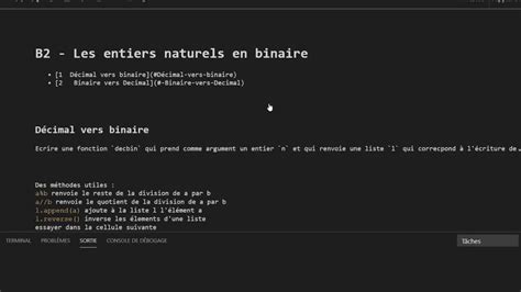 conversion décimal vers binaire en python youtube