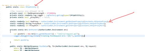 issue and proposed fix for the type initializer for authorizenet