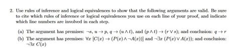solved 2 use rules of inference and logical equivalences to