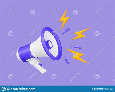 Loudspeaker 3d Render - Yellow and White Megaphone Banner with Empty Space for Text for ...