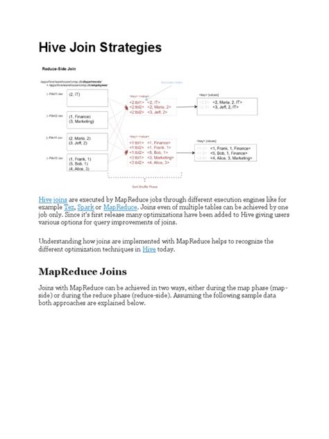 Optimizing Hive Join Performance Understanding Map Side Joins Reduce