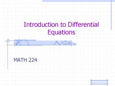 PPT Introduction To Differential Equations PowerPoint Presentation Free To View Id F D
