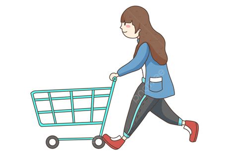 쇼핑 카트를 밀고 있는 소녀 소녀 여학생 쇼핑 Png 일러스트 및 이미지 에 대한 무료 다운로드 Pngtree
