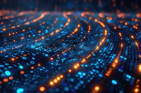 abstract digital background with blue binary code and light streaks on