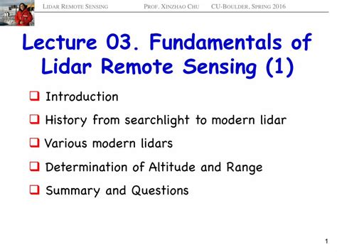 Pdf Lecture 03 Fundamentals Of Lidar Remote Sensing 1 Superlidar