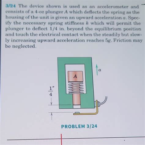 Solved 3/24 The device shown is used as an accelerometer and | Chegg.com