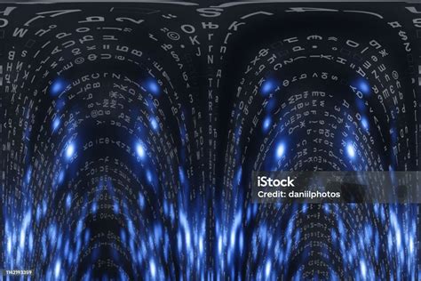 블루 매트릭스 디지털 배경입니다 왜곡 된 사이버 공간 개념 문자가 아래로 떨어집니다 기호 스트림에서 행렬입니다 가상 현실 디자인 복잡 한 알고리즘 데이터 해킹 시안 디지털