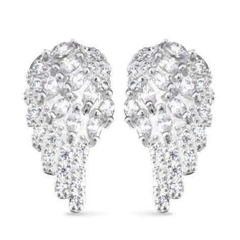 Mini Angel Wing Earrings Silver Amanda Blu