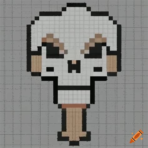 Minecraft Skeleton Head Pixel Art