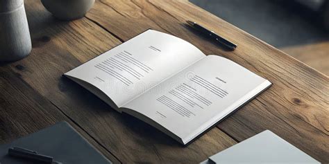 Open Book On Wooden Table Research Analysis And Hypothesis Stock Illustration Illustration