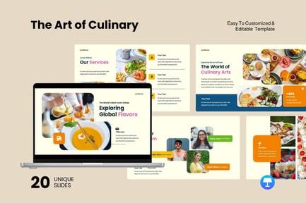 The Art Of Culinary Keynote Template Incl Agriculture And Flowchart