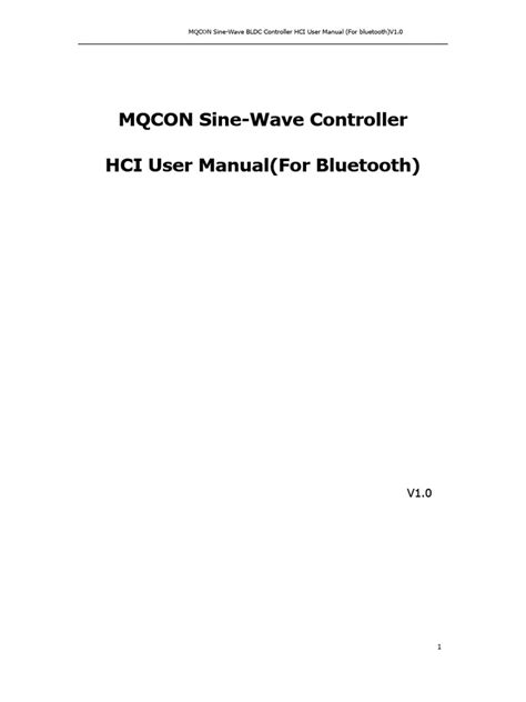 Mqcon Controller Application User Manual For Bluetooth Pdf Electric Motor Bluetooth