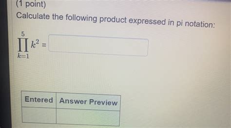 solved 1 point calculate the following product expressed