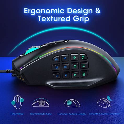 Gaming Mouse Rgb Led Backlit Mouse With Side Buttons Mpow