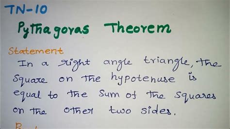 Pythagoras Theorem In Tamil Geometry Maths Important Theorem In