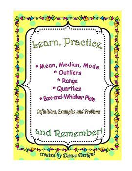 Mean Median Mode Range Outlier Quartiles Box And Whisker Plots