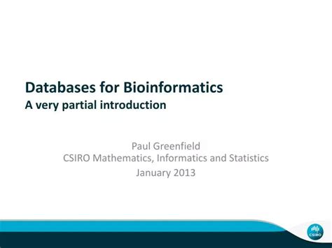 Ppt Databases For Bioinformatics A Very Partial Introduction