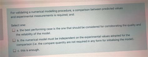 solved for validating a numerical modelling procedure a