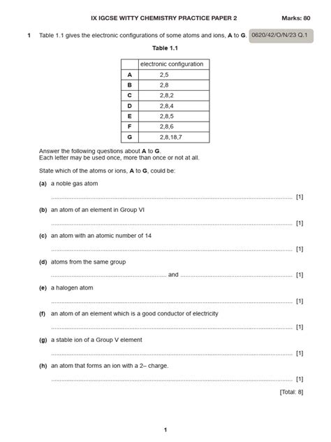 Ix Igcse Witty Chemistry Practice 2 Pdf Iron Chlorine