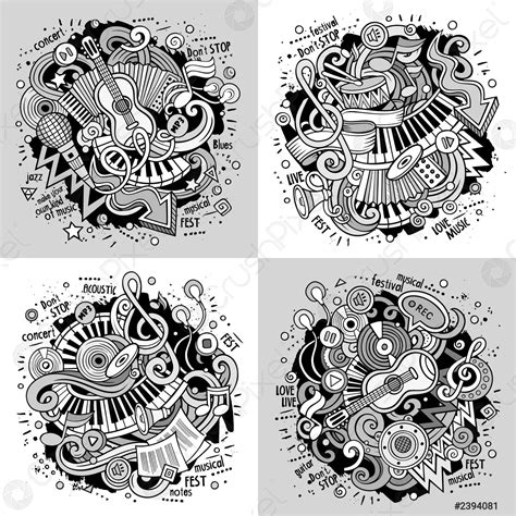 Muziek Cartoon Vector Doodle Illustratie Stock Vector 2394081 Crushpixel