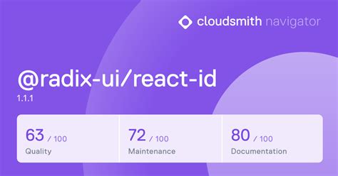 Radix Ui React Id 1 1 1 Npm Package Quality Cloudsmith Navigator