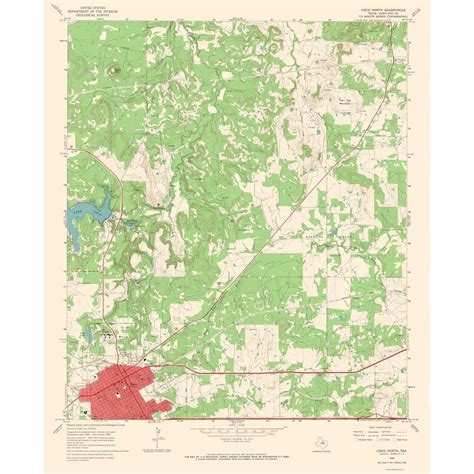 Topographical Map Cisco Texas North Quad Usgs 1966 23 X 2821 Vintage Wall Art