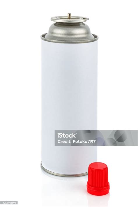흰색 배경에 분리된 제거된 보호 적색 캡이 있는 용접 토치용 휴대용 가스 실린더 기체 물리 구조에 대한 스톡 사진 및 기타 이미지 기체 물리 구조 천연가스 탄약통