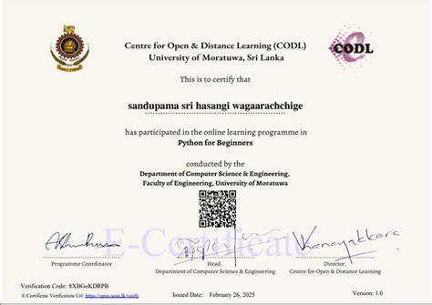 Python Programming Certification Universityofmoratuwa Codl Sandupama Wagaarachchige