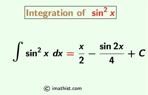 Integration Of Sin Square X Formula Proof Sin 2x Integration Imath