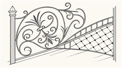 Ornate Fence Gate Design Element For Architectural And Decorative