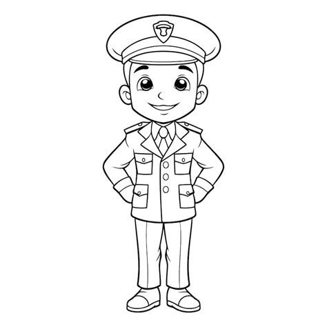 어린이용 컬러링 책 유니폼을 입은 틴 만화 터 일러스트레이션 프리미엄 벡터 어린이용 컬러링 책 유니폼을 입은 틴 만화 터 일러스트레이션 프리미엄 벡터