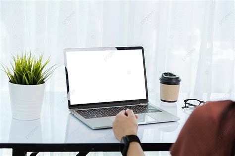 Professional Woman Conducting Virtual Meeting On Laptop In Background Photo And Picture For Free