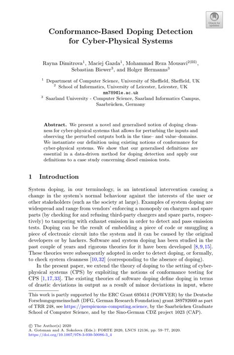 Pdf Conformance Based Doping Detection For Cyber Physical Systems