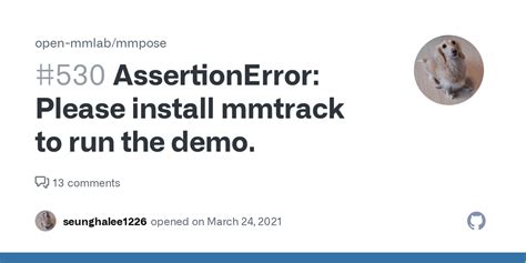 Assertionerror Please Install Mmtrack To Run The Demo · Issue 530