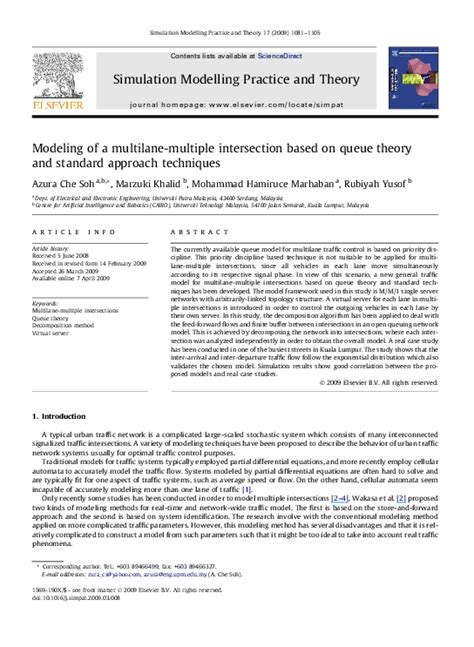Pdf Modeling Of A Multilane Multiple Intersection Based On Queue
