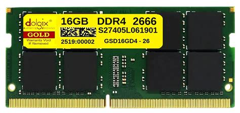 Amazon In Buy Dolgix Gold GB DDR MHz Laptop Notebook RAM Memory CL Rx Dual Rank
