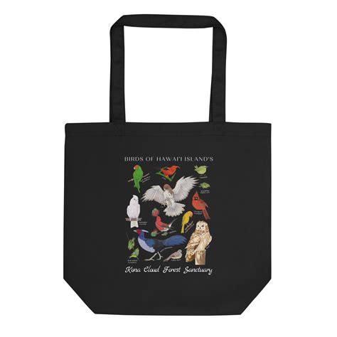 Birds Of The Sanctuary Eco Tote Beach Bag Kona Cloud Forest Sanctuary