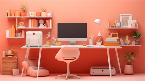 Premium Photo Productivity Hub Isolated Workspace Environment