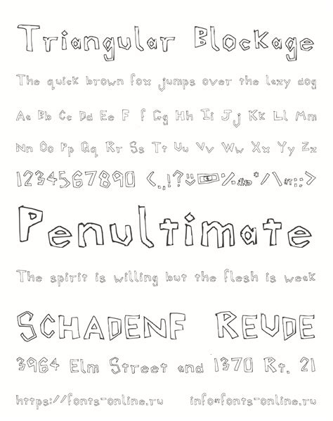 Triangular Blockage Font