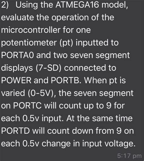 2 using the atmega16 model evaluate the operation