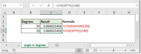 How To Use Excel COS Function