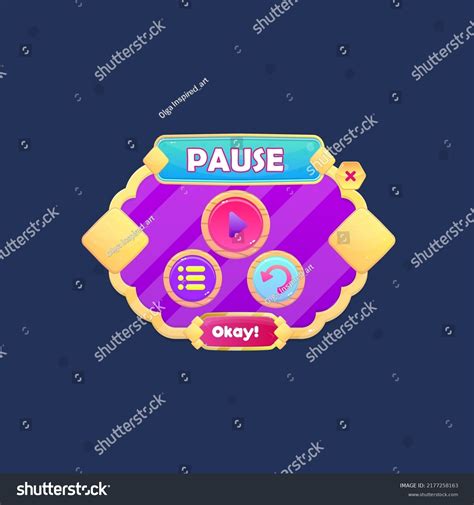 Game Ui Pop Window Pause Many Stock Vector Royalty Free Shutterstock