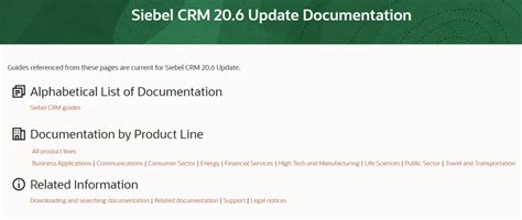 siebel crm update 20 6 is available the siebel hub