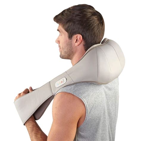 Homedics Neck And Shoulder Massager With Heat And 3 Speeds Quad Action Electric Shiatsu Kneading