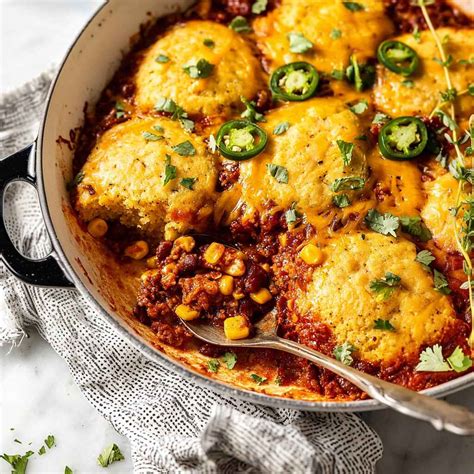 Chili Cornbread Casserole Easy One Skillet Comfort Food