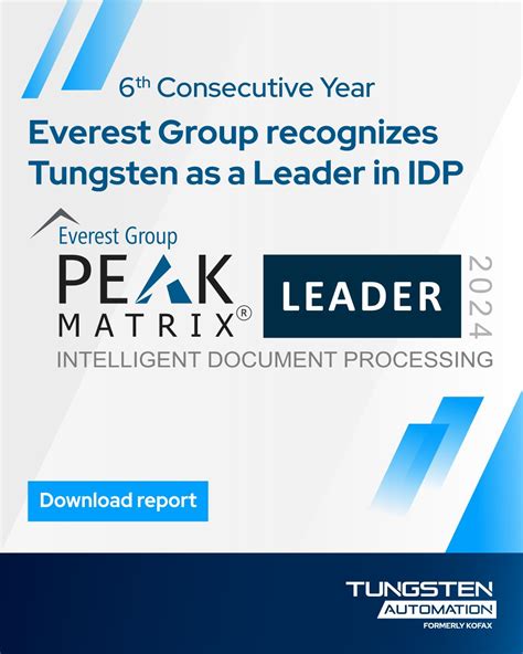 Everest Group Names Tungsten Automation A Leader In Idp Tungsten Automation Tungsten Automation
