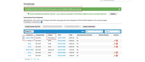 po and invoicing create submit invoice · howard hughes